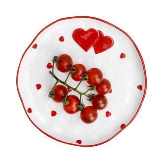Generico s Keramik zum Valentinstag | Dessertteller mit Herz-Design | f&uuml;r Dessert auf Partys, Junggesellinnenabschied, Hochzeit, Nachmittagstee, Geburtstag, Ab