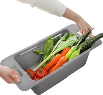 Generic Passoire d&eacute;vier - &Eacute;gouttoir &agrave; fruits et l&eacute;gumes | Passoire &agrave; p&acirc;tes portable, &eacute;gouttoir &agrave; vaisselle, organisation et rangement pour r&eacute;frig&eacute;rateurs, &eacute;ta