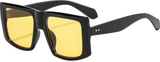 Generic Lunettes De Soleil Carr&eacute;es Tendance &Agrave; Grande Monture For Hommes Et Femmes, Id&eacute;ales For Les Vacances En Plein Air(Yellow)