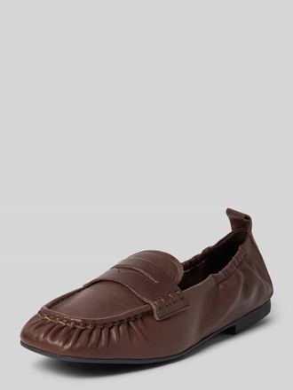Copenhagen Loafer aus echtem Leder mit glatter Sohle