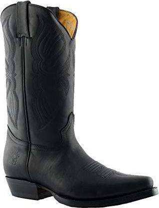 Grinders Bottes en cuir Louisiane Pour Hommes Noir Bottes de Danse Cowboy à Talons Cubains 45