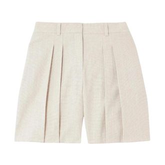 Theory Pleated Short in Good Linen - - Shorts - Damen - Beige - S