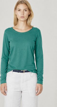 Hempage Hempage Damen vegan Langarmshirt Jungle Green