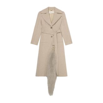 Blumarine Mantel mit G&uuml;rtel - - Coats - Damen - Beige - S