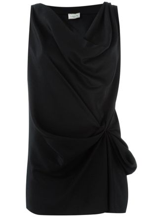 Lanvin blouse drap&eacute;e &agrave; d&eacute;tail nou&eacute; - Noir