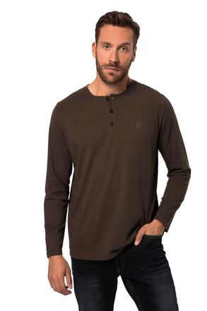 JP1880 Herren große Größen Übergrößen Menswear L-8XL bis 8XL, Langarm-Shirt, Henley, Knopfleiste, Rundhalsausschnitt, haselnuss 6XL 702555110-6XL