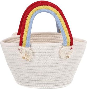 PartyKindom TEMPNAP Paquet De Plage Tiss&eacute; Boh&egrave;me &agrave; Main En Coton Blanc Paquet Fourre-tout Portable D&eacute;t&eacute; Pour Femme De Plage L&eacute;ger Et Espace De Rangement Vacances 