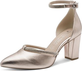 Marco Tozzi Damen Pumps weiches Feel Me Fu&szlig;bett Leder Decksohle weiches Innenfutter