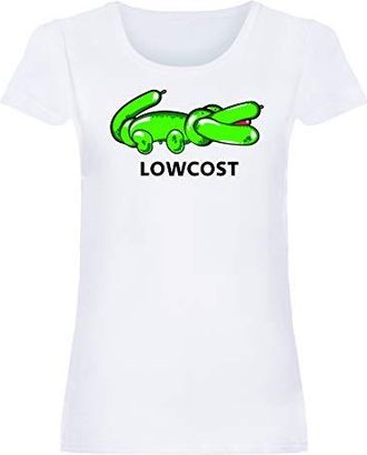 Generico T-shirt Lowcost Parodie Crocodile Tennis T-shirt amusant mode Milano MOD f&eacute;minin - Blanc - Medium