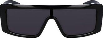 Calvin Klein Jeans CKJ23655S 001 Black Sunglasses Unisex Iniettato, Shield, 57