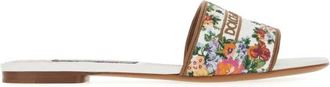 Dolce & Gabbana Femme, Chaussures, Multicolore, Taille: 38 EU Sandales Plates Florales Brod&eacute;es en Cuir
