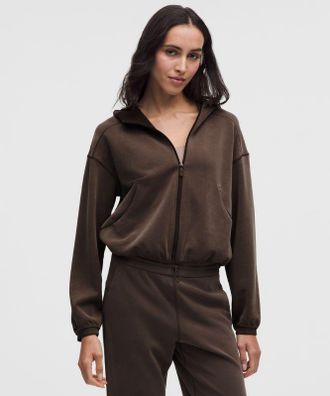 lululemon Softstreme Hoodie mit Rei&szlig;verschluss f&uuml;r Frauen - Gr&ouml;&szlig;e 10 in Walnut Crunch