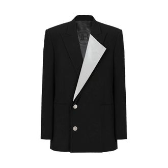 Balmain Schwarzer Viskose Herren Blazer - - Jackets - Damen - Schwarzk - 4XL
