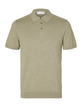 Selected Selected Homme Herren Slhberg Knit Noos Poloshirt, Vetiver/Detail:Melange, L EU