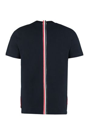 Thom Browne Mens Piqu&eacute; Cotton T-Shirt Blue T-Shirts And Polos