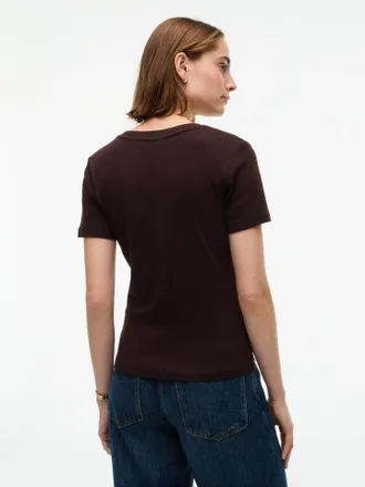Tommy Hilfiger T-Shirt SLIM CODY V-NECK SHORT SLEEVE aus Baumwolle, Logostickerei, gestreift