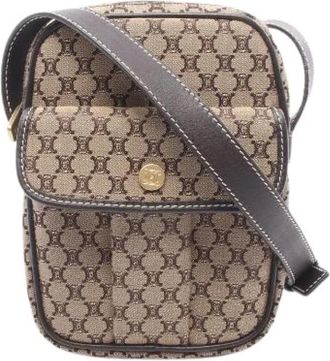 Celine Pre-owned Sac bandouli&egrave;re en toile Macadam - Femme - Pre-owned - Beige - Taille: ONE Size