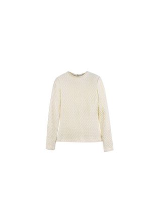 Victoria Beckham Ivory Matelasse Long Sleeve Top Size L