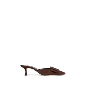 Manolo Blahnik Femme, Chaussures, Brun, Taille: 38 EU Maysale Mules en daim