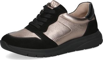 Caprice Caprice Damen Sneaker flach aus Leder mit Schnürsenkeln, Schwarz (Black Comb), 37 EU