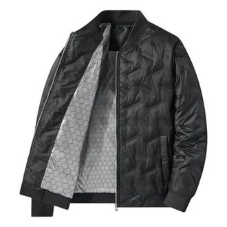 Generic Manteau léger et rembourré en duvet de canard blanc pour homme, Noir, XXL