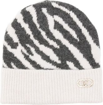 Liu Jo bonnet à motif zébré - Gris