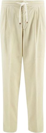 Brunello Cucinelli Homme, Pantalons, Beige, Taille: L Pantalon de loisirs en velours c&ocirc;tel&eacute; avec cordon de serrage