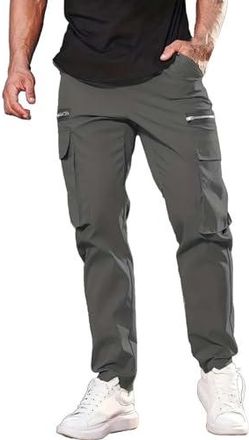 Generic Pantalon cargo pour homme - Jogging pour homme - Pantalon de survêtement léger - Pantalon de sport - Pantalon de survêtement décontracté avec plusieur