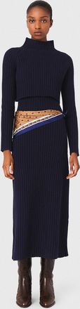 Maje Strickkleid Mit Abnehmbarem Pulli - Marineblau - Maje