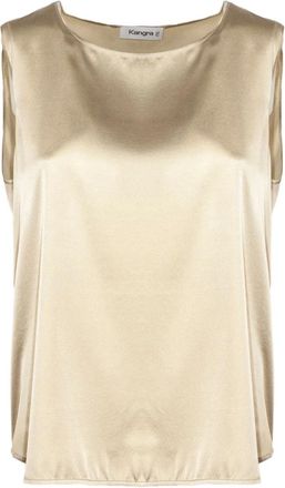 KANGRA Femme, Blouses et Chemises, Beige, Taille: 42 FR D&eacute;bardeur en soie