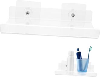BESPORTBLE U f&ouml;rmiges Transparentes Acryl wandregal Bohrfreies Bad K&uuml;chen wandaufbewahrungssystem Platzsparendes Vielseitiges Aufbewahrungsregal f&uuml;r Badezimmer W
