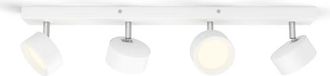 Philips Bracia 4-er LED Spots (22 W), vierflammige Wandspots mit warmweißem Licht, energiesparende Raumbeleuchtung mit langer Nutzlebensdauer, weiß