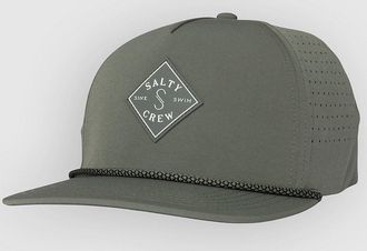 Salty Crew Long Range Snapback Cap washed green