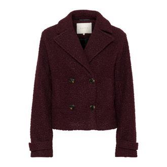 Kaffe Elegante Jacke mit breitem Kragen und Kn&ouml;pfen - - Jackets - Damen - Braun - 3XL