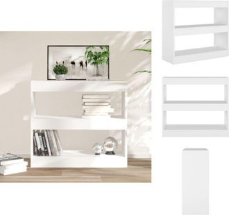 vidaXL B&uuml;cherregal/Raumteiler Wei&szlig; 80x30x72 cm - Buche Regal - Holzregal - Raumteiler - Wohnzimmerdeko - Aufbewahrungshelfe