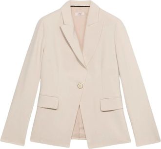 Oltre Femme, Vestes, Beige, Taille: 40 FR Blazer en m&eacute;lange de viscose