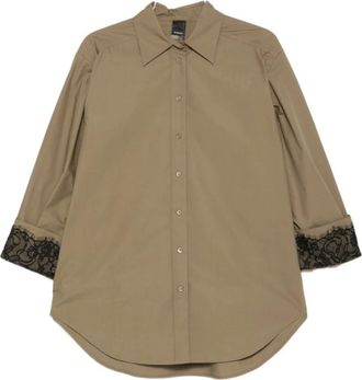 Pinko Pinko, Femme, Blouses et Chemises, Vert, Taille: 40 FR Torchiatura Shirt
