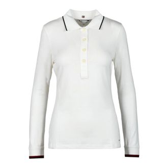 Tommy Hilfiger Femme, Tops, Blanc, Taille: 34 FR Polo Classique en M&eacute;lange de Viscose