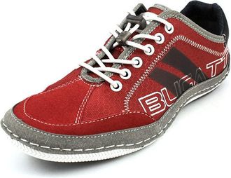 Bugatti Herren Casual Sneaker mit Flexibler Sohle, Schnürschuh mit Memory Foam, Elastische Schnürsenkel, Rot, 45 EU