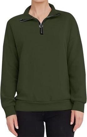 Generic Sweatshirts pour femme sans capuche surdimensionné demi-fermeture éclair pour femmes vestes thermiques vêtements de sport veste dhiver pull vestes vêt