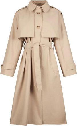 Liu Jo Femme, Manteaux, Beige, Taille: 38 FR Long trench coat with scarf