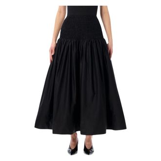 Self Portrait Femme, Jupes, Noir, Taille: 36 FR Jupe Midi en Coton
