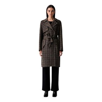 Liu Jo Langer Wollmantel im Karomuster - - Coats - Damen - Mehrfarbig - S