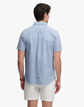 Superdry Chemise Oxford preppy &agrave; manches courtes - Bleu ciel ray&eacute;