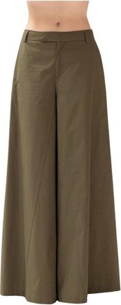 Federica Tosi Femme, Pantalons, Vert, Taille: 42 FR Wide Pantalons