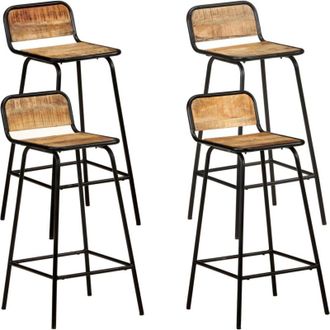 vidaXL Vidaxl - Chaises de bar lot de 4 bois de manguier solide