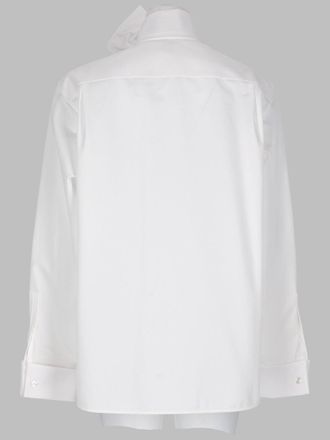 Saint Laurent Lavalli&egrave;re Poplin Cotton Shirt - White