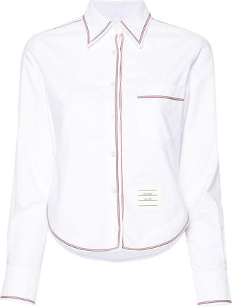 Thom Browne chemise en coton &agrave; bords contrastants - Blanc
