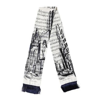 Dolce & Gabbana Music City Print Silk Fringe Scarf - Homme - Accessoires - Multicolore - Taille: ONE Size