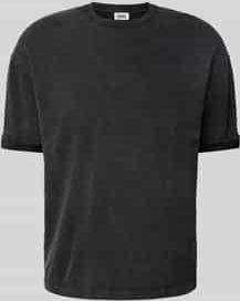 Drykorn T-Shirt mit geripptem Rundhalsausschnitt Modell NOLIEN